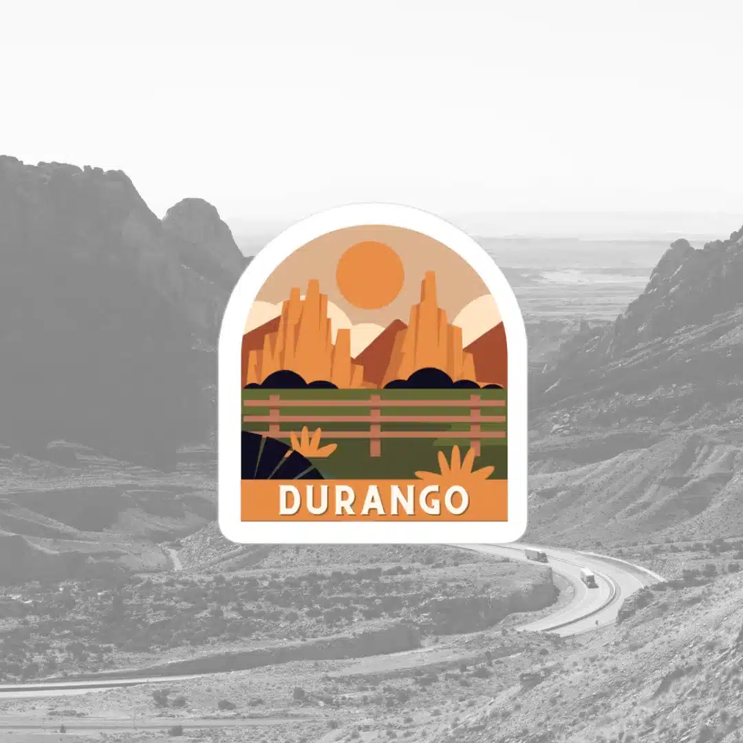 Durango Badge Sticker 3x3 » Outdoor Adventure Guides | Outbound FOLK