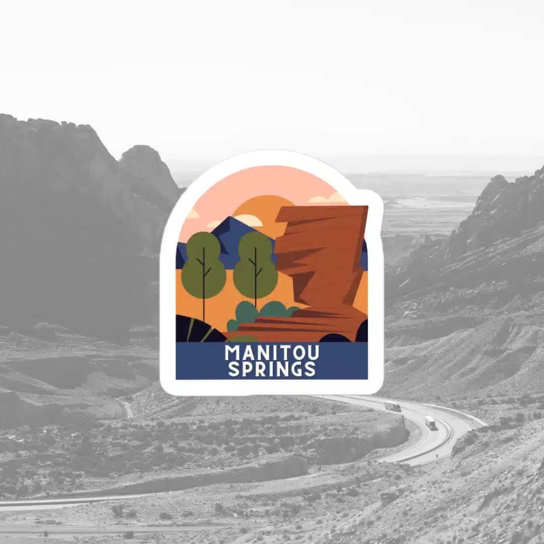 Manitou Springs Badge Sticker 3x3 » Outdoor Adventure Guides | Outbound ...